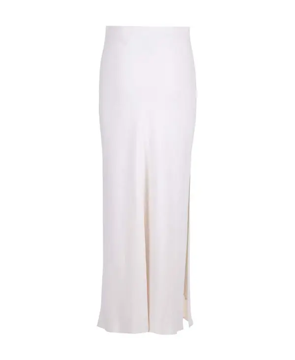 Brunello Cucinelli Side Slit Midi Skirt - White