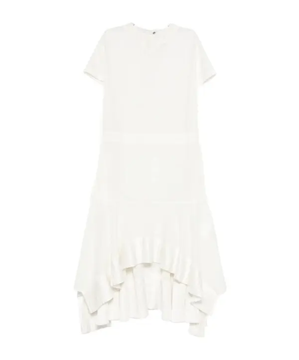 Sacai Asymmetric Ruffled Crewneck Dress - No