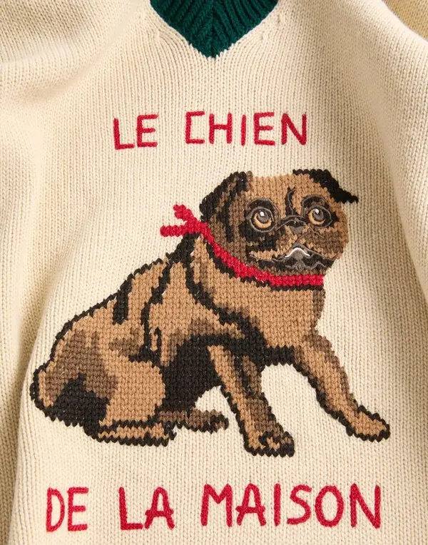 Valentino Garavani Le Chien De La Maison V-neck Jumper - Nude