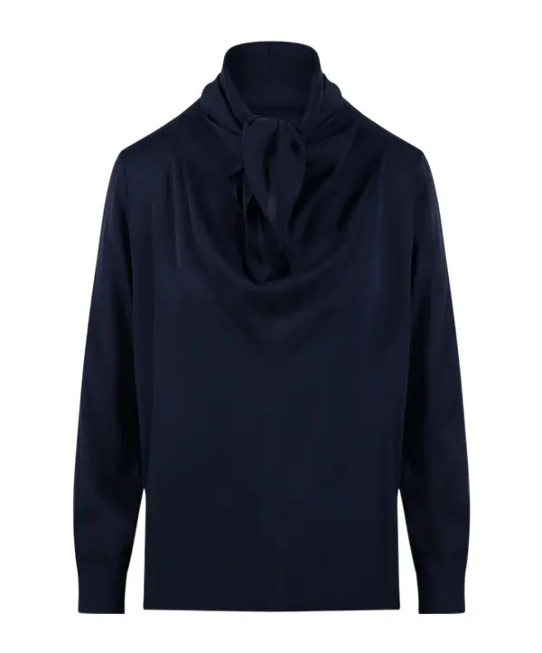Max Mara Tie-neck Blouse - Blu Marino