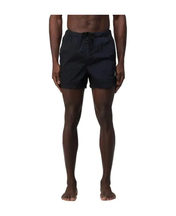 Stone Island Logo Patch Drawstring Swim Shorts - Blue