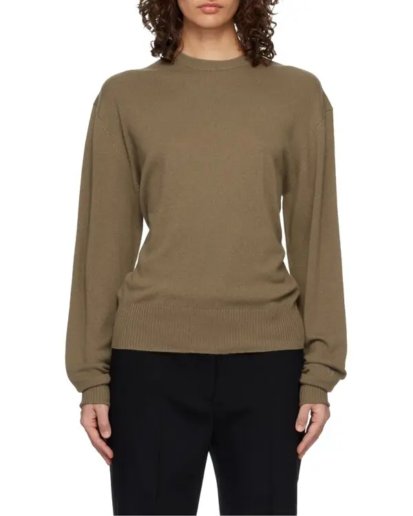 TOTEME Crewneck Knitted Jumper With Ribbed Cuffs And Hem - Brown