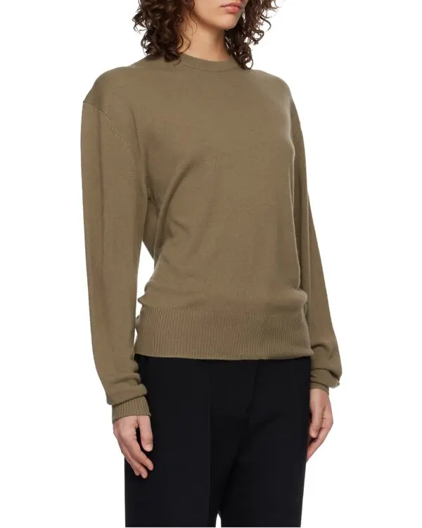 TOTEME Crewneck Knitted Jumper With Ribbed Cuffs And Hem - Brown
