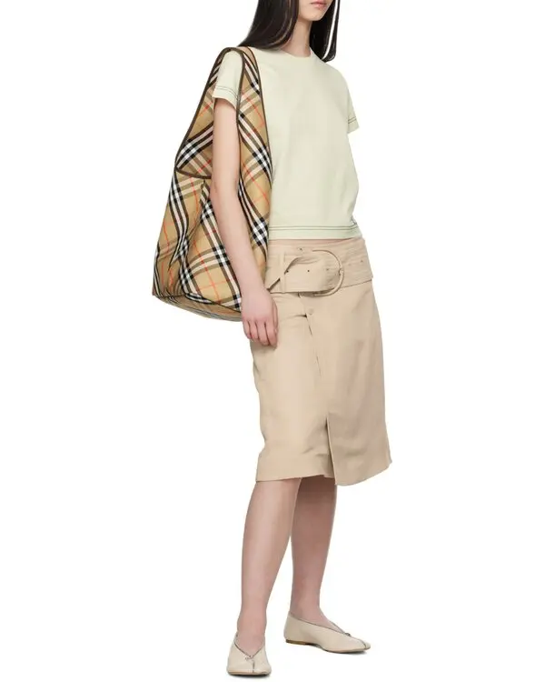 Burberry Checked Large Shoulder Bag