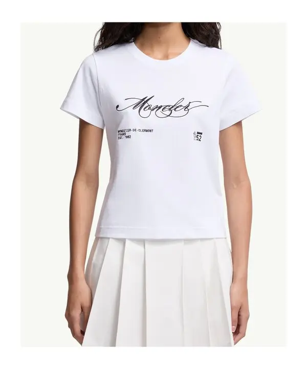 Moncler Logo Embroidered Crewneck T-shirt