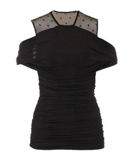 MARINE SERRE Ruched Sleeveless Top With Pleated Details