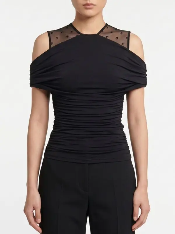 MARINE SERRE Ruched Sleeveless Top With Pleated Details