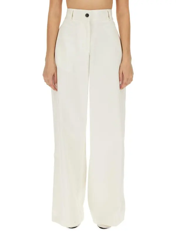 JIL SANDER Wide Leg Pants - White