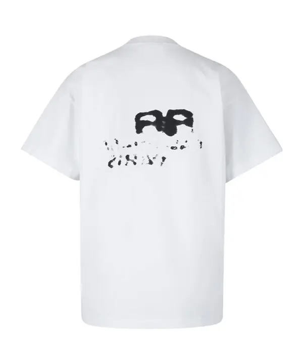 Balenciaga T-shirt Hand Drawn Bb Icon Medium Fit In Bianco