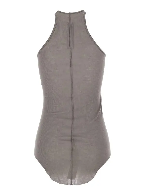 Rick Owens Sleeveless Ribbed U-neck Top - Grey