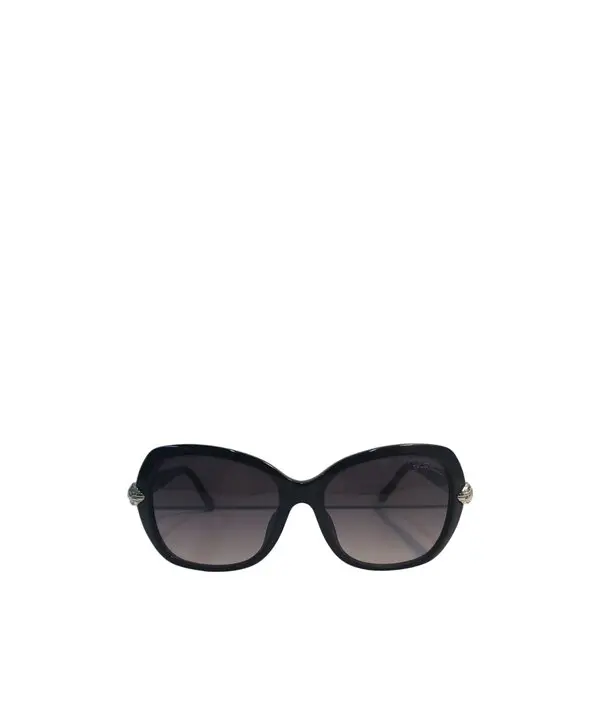 Roberto Cavalli Logo Embellished Cat Eye Sunglasses - Black