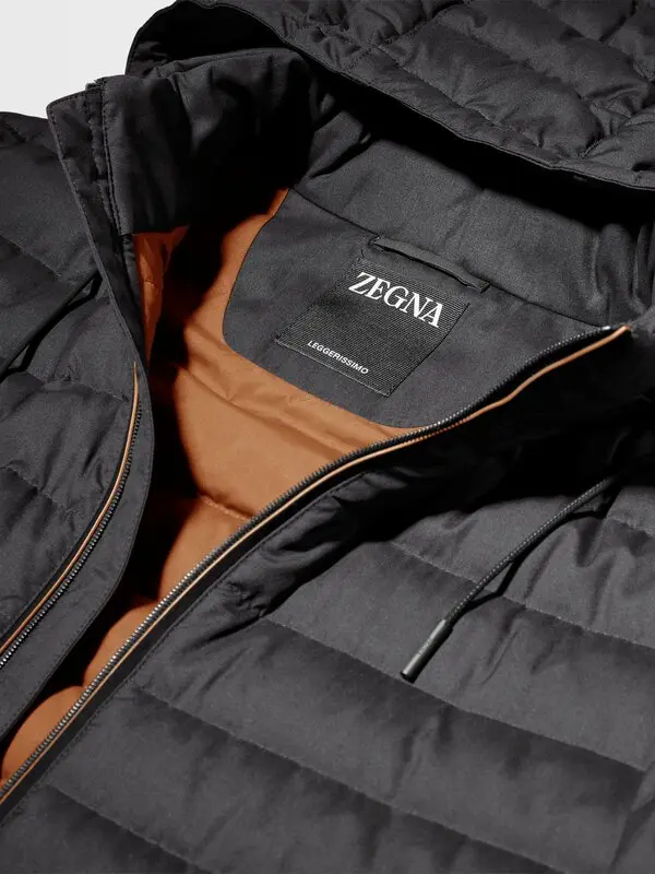 Zegna Hooded Padded Down Jacket - Black