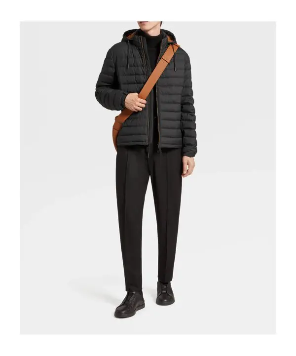 Zegna Hooded Padded Down Jacket - Black