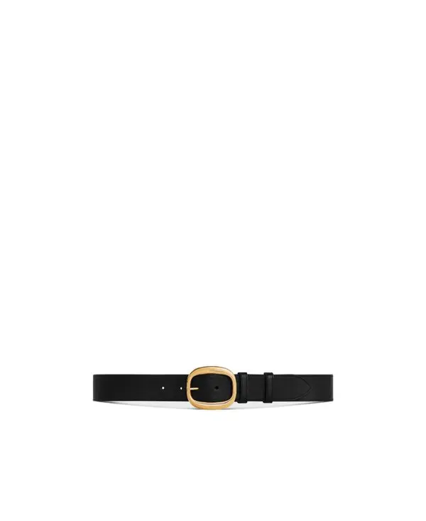 Celine Large O Belt In Vintage Calfskin - Black