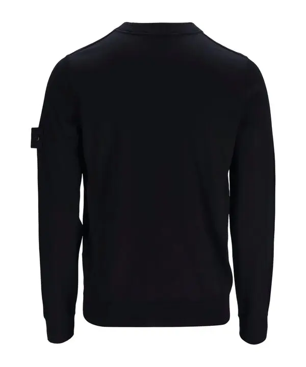 Stone Island Compass Patch Crewneck Jumper - Black