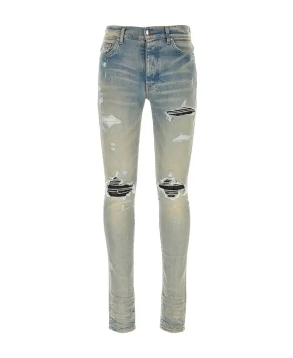 Amiri Multi-pocket Jeans With Hole Details - Gray