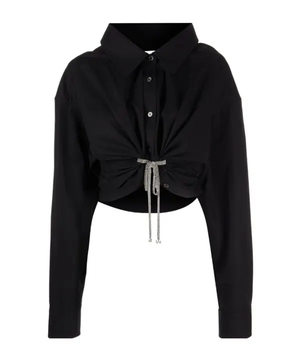 Alexander Wang Tie-fastening Cropped Cotton Shirt