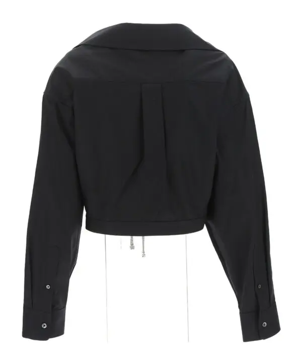 Alexander Wang Tie-fastening Cropped Cotton Shirt