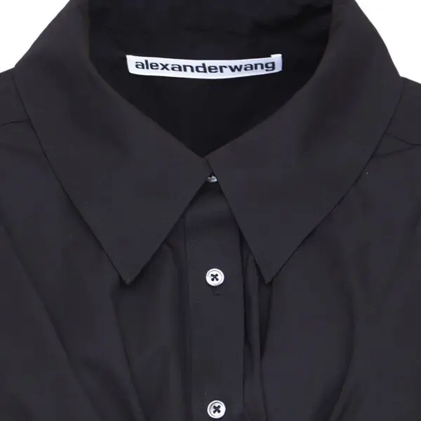 Alexander Wang Tie-fastening Cropped Cotton Shirt