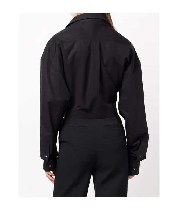 Alexander Wang Tie-fastening Cropped Cotton Shirt