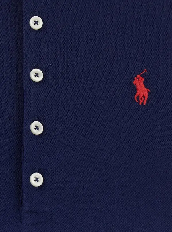 Polo Ralph Lauren Slim Fit Stretch Polo Shirt With Embroidered Logo - Navy Blue
