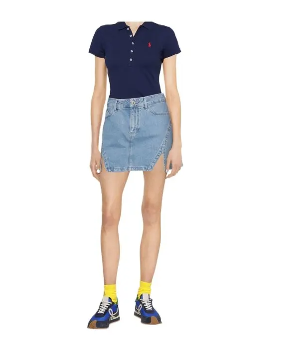 Polo Ralph Lauren Slim Fit Stretch Polo Shirt With Embroidered Logo - Navy Blue