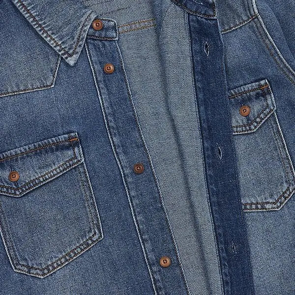 Chloé Long-sleeved Denim Shirt With Embroidered Logo