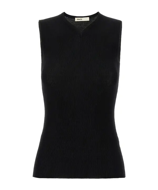 Khaite Renato Sleeveless V-neck Top