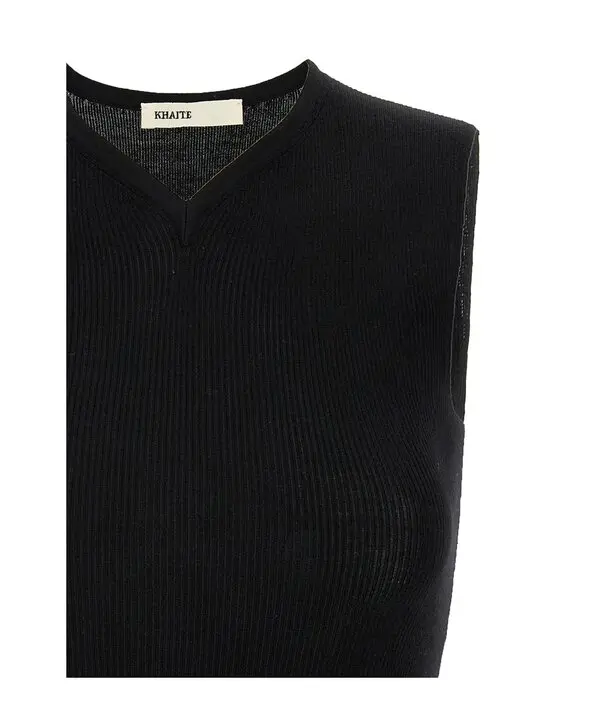 Khaite Renato Sleeveless V-neck Top