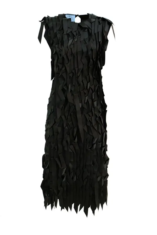 Prada Sable Crewneck Sleeveless Dress