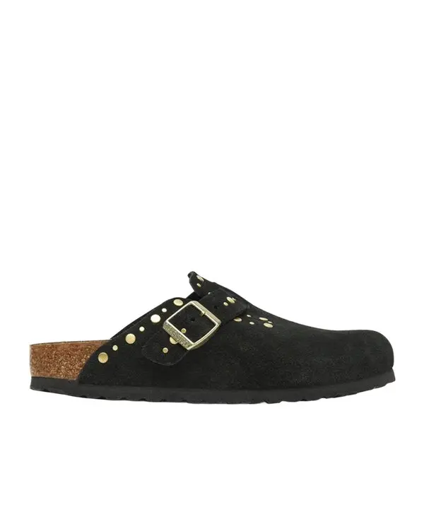BIRKENSTOCK Studded Buckle Mules - Black
