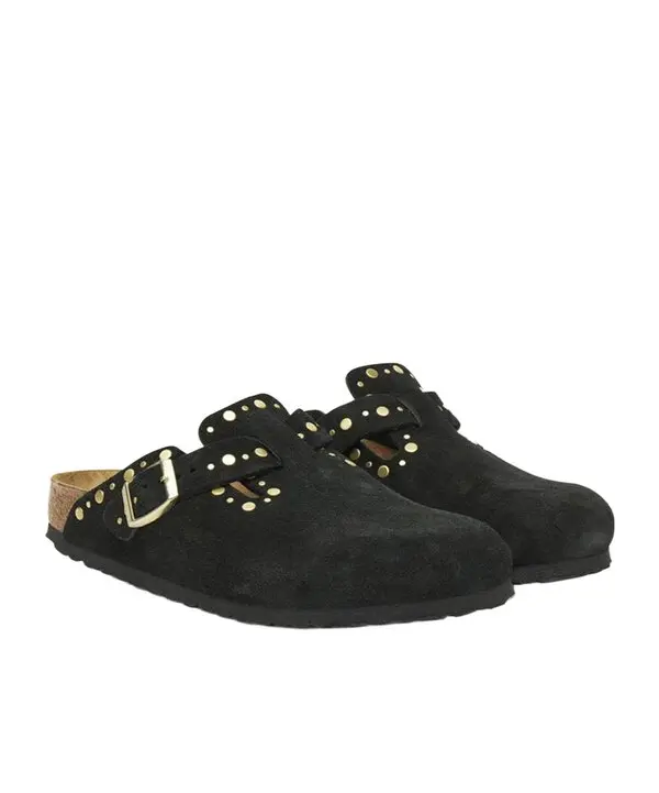 BIRKENSTOCK Studded Buckle Mules - Black