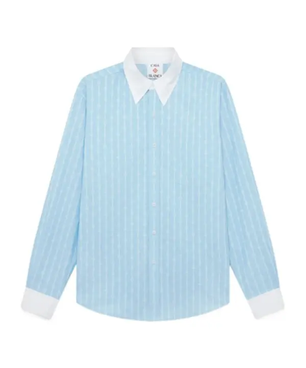 Casablanca Laurel Stripe Jacquard Shirt - Blue