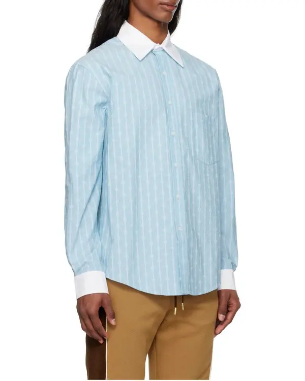 Casablanca Laurel Stripe Jacquard Shirt - Blue