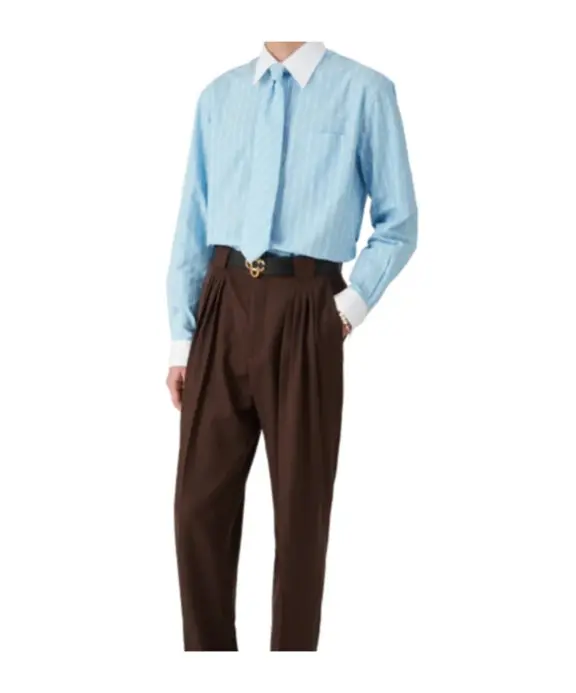Casablanca Laurel Stripe Jacquard Shirt - Blue