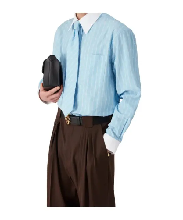Casablanca Laurel Stripe Jacquard Shirt - Blue