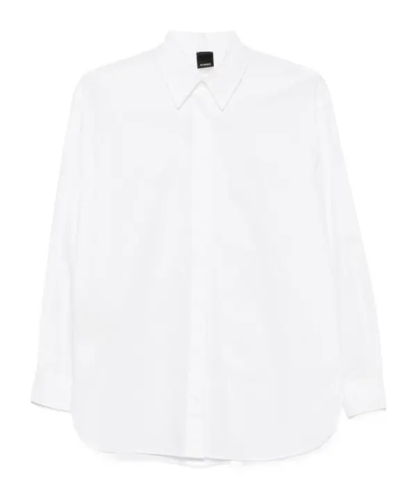 Pinko Bridport Box-pleat Shirt With Lapel Collar - White