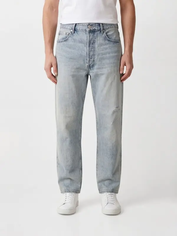 Auralee Faded Selvedge Distressed Jeans