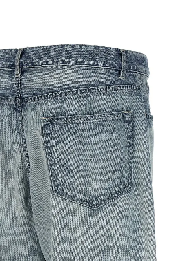 Auralee Faded Selvedge Distressed Jeans