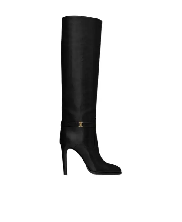 Saint Laurent Diane Almond Toe Boots - Black