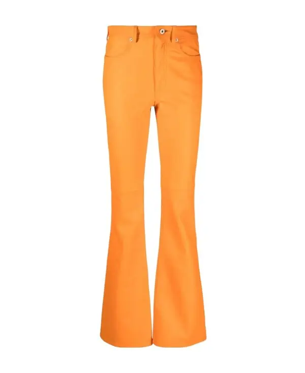 J.W.ANDERSON High-waisted Leather Boot-cut Trousers