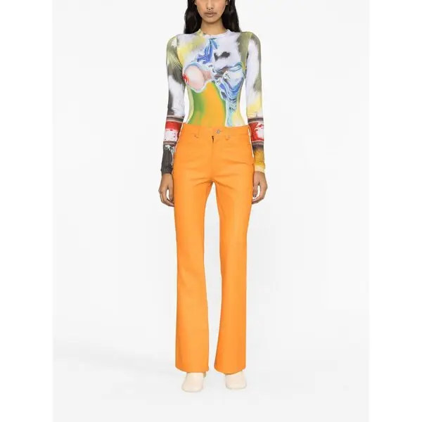J.W.ANDERSON High-waisted Leather Boot-cut Trousers