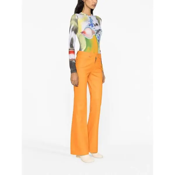 J.W.ANDERSON High-waisted Leather Boot-cut Trousers