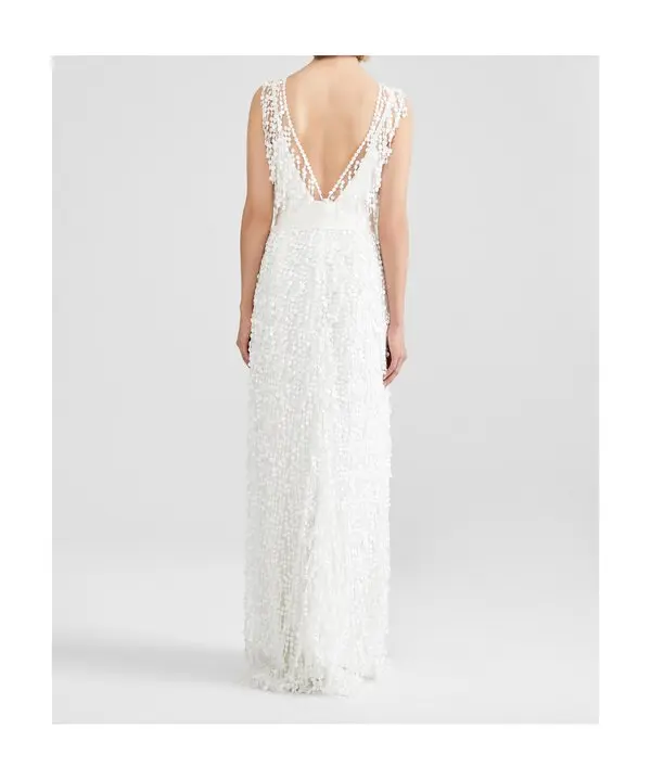 Max Mara Embroidered Tulle Maxi Dress