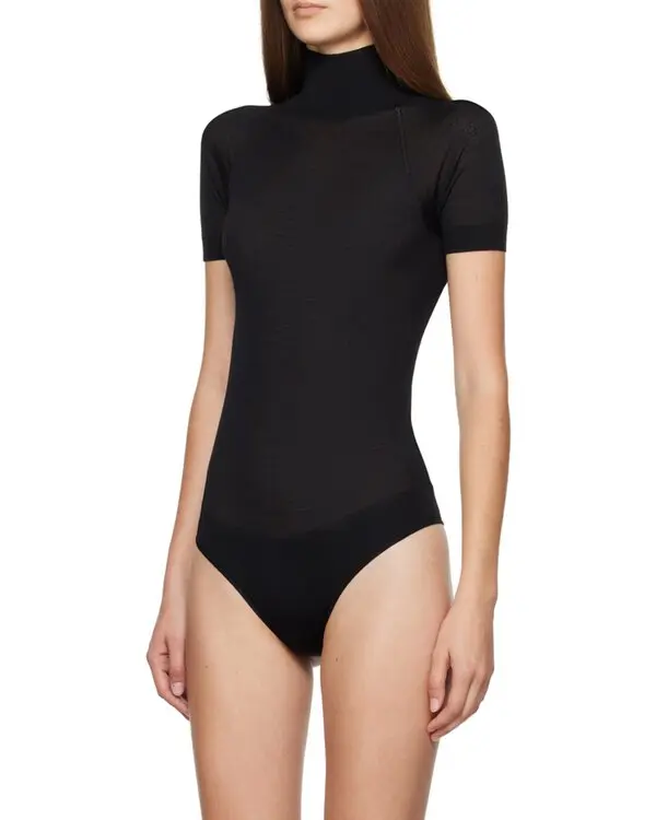 Alaïa Short Sleeve Knitted Sheer Bodysuit