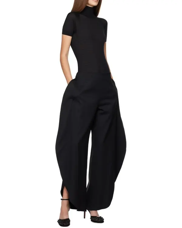 Alaïa Short Sleeve Knitted Sheer Bodysuit