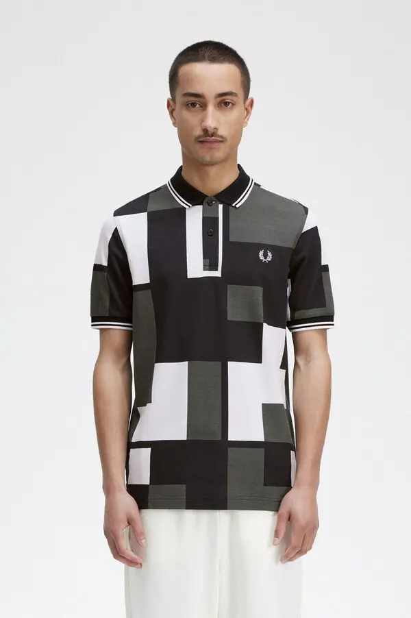 Fred Perry Pixel Printed Polo Shirt