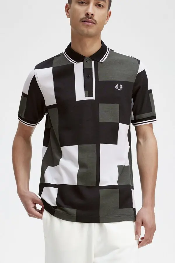 Fred Perry Pixel Printed Polo Shirt
