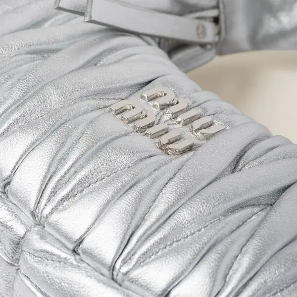 Miu Miu Matelassé Nappa Leather Hobo Mini-bag - Silver