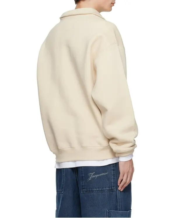 Jacquemus The Gros Grain Zipped-rollneck Sweatshirt - Nude